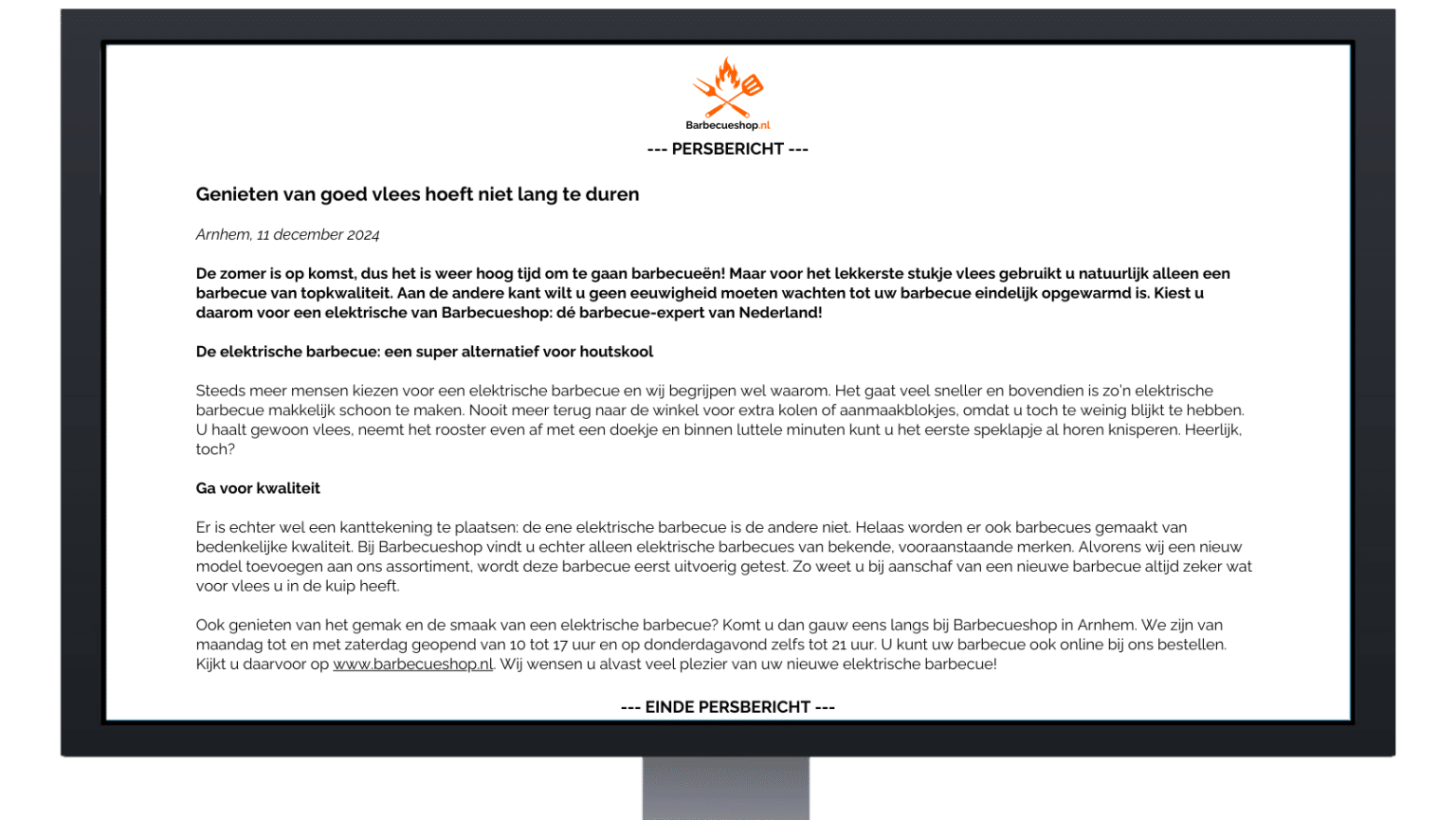 Voorbeeld van een goed én slecht persbericht - Tijd voor Publiciteit